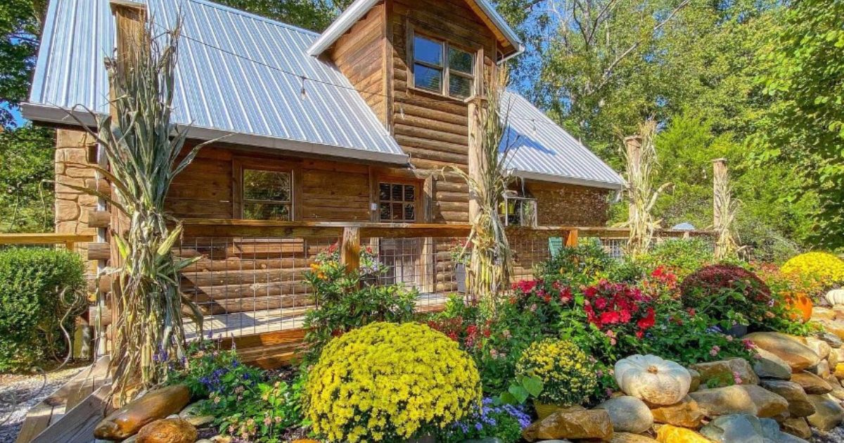 Flower Lovers, This Cabin And Its Backyard Are Begging You To Visit