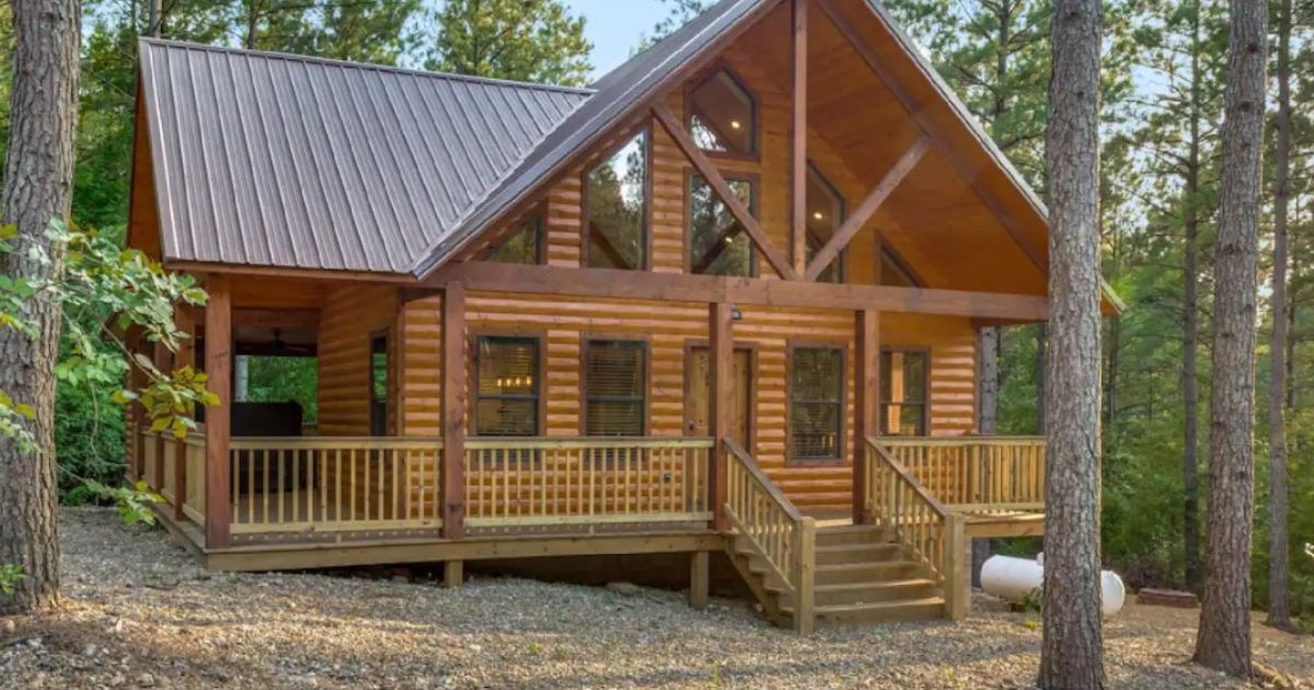Prepare To Be Amazed By The Backyard Deck Of This Oklahoma Log Cabin